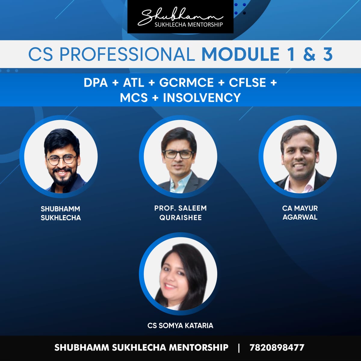 CS Professional – Shubham Sukhlecha Mentorship
