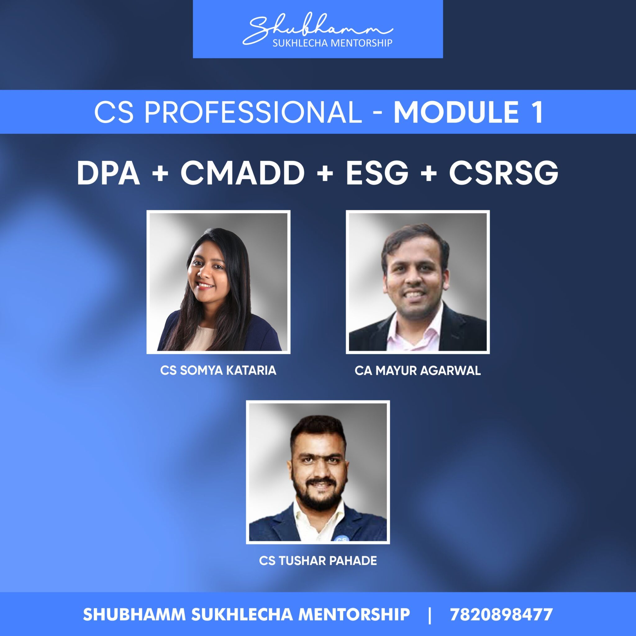 CS Professional – Shubham Sukhlecha Mentorship